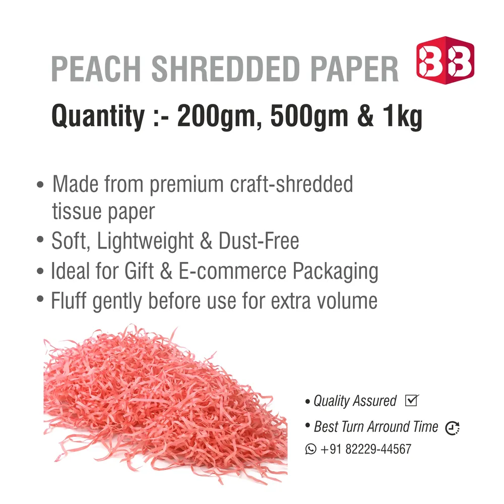 Box Brother Peach Shredded Paper – Premium Decorative & Protective ...